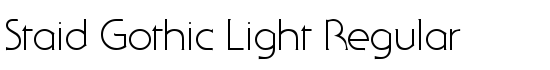 Staid Gothic Light Regular Font - FontZone.net